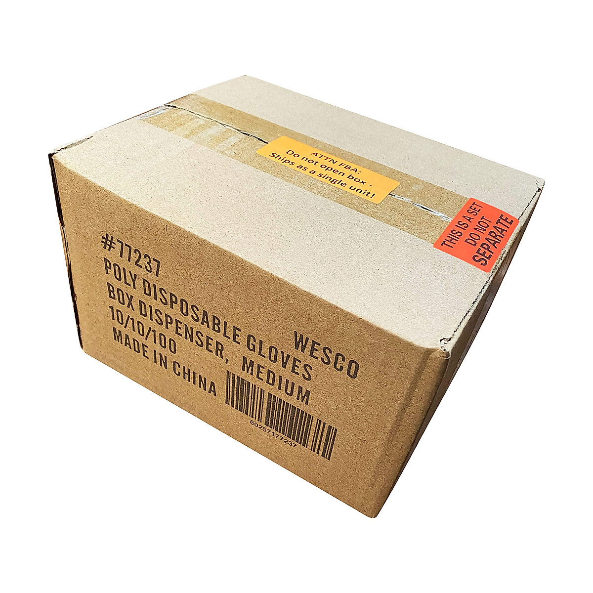 KingSeal 1000 Count Embossed Poly Foodhandling Gloves, Powder-Free, Quick Change, Size MEDIUM, Box Dispenser - 10 Packs of 100 Each