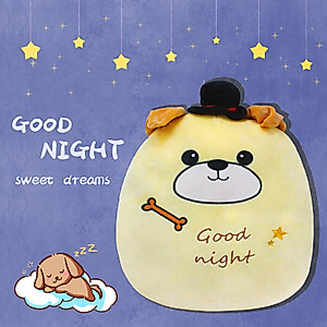 Jrystar 12’’ Puppy Plush Pillow Soft Good Night Dog Plush Hugging Pillow Toy Cute Puppy Stuffed Animal Christmas Birthday Gifts for Kids Toddlers