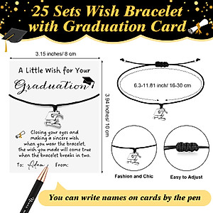 Ecation 25 Sets 2024 Graduation Keychain Wish Bracelet with Graduation Card and Organza Bags Graduation Gifts for Students 2024 Graduation Gift for Class of 2024 College High School Boys Girls