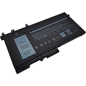 11.4V 51Wh 93FTF Laptop Battery for Dell Latitude 5580 5590 5591 5480 5490 5491 5280 5288 5488 5495 E5280 E5480 E5580 Precision 15 3520 3530 GJKNX D4CMT 3DDDG 083XPC 83XPC 4YFVG