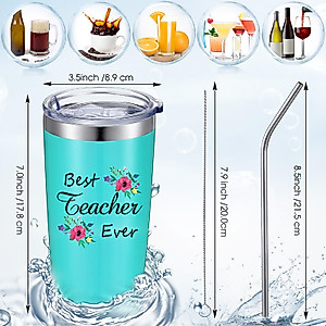 Patelai Teacher Appreciation Gifts for Women Best Teacher Ever Tumbler with Straw 20 oz Thank You Gifts for Women Travel Mug Teacher Gifts for Graduation Teachers Birthday Gifts