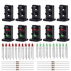 10 Sets Target Faces with LEDs Railway Dwarf Signal HO OO Scale 2 Aspects JTD19