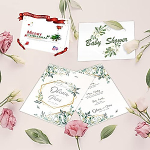 24 Sheets White Shimmer Cardstock 8.5 x 11 Metallic Paper, Goefun 80lb Card Stock Printer Paper for Invitations, Certificates, Crafts, DIY Cards