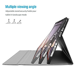 ProCase Keyboard Case for Surface Pro 7 (2019) /Pro 6 (2018) /Pro 5 (2017) /Pro 4 (2015) 12.3 Inch Tablet, Slim Lightweight Smart Cover with Magnetically Detachable Wireless Keyboard –Black