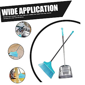 ORFOFE 1 Set Stainless Steel Dustpan Long Handle Dustpan Broom with Angle Kitchen Broom Household Dustpans Kitchen Dustpan Garden Broom Dustpan for Office Dust Pan and Brush Whisk Plastic
