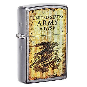 Zippo U.S. Army 1775 Street Chrome Pocket Lighter