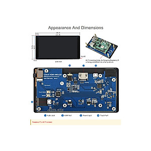 waveshare 5.5inch Capacitive Touch AMOLED Display Compatible with Raspberry Pi 4B/3B+/3A+/2B/B+/A+/Zero/Zero W/WH/Zero 2W CM3+/4 1080×1920 Resolution HDMI Supports Jetson Nano/Windows