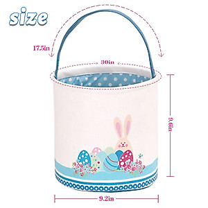 LessMo Easter Basket Easter Bunny Basket, Cute Fluffy Bag with Foldable Ears, Plush Rabbit Tote Bags for Easter Egg Hunts Decorations Candy Gifts Storage