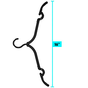 SE 12-Piece Set of Folding Ultra Compact Travel Hangers (Black & White), Open 16-Inches Folded 5-Inches