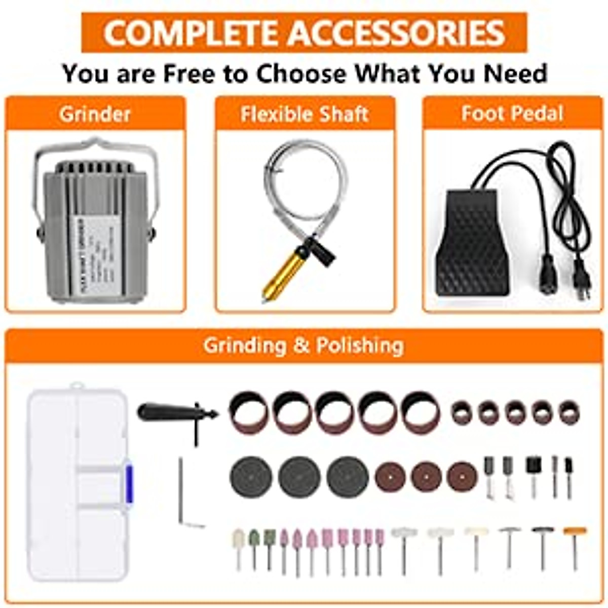 Shaft Grinder 780W Rotary Tool 500-25000RPM Rotary Carver with 0.26" 3-Jaw Chuck & Stepless Speed Foot Pedal Hanging Grinding Machine Accessories for Jewelry Polishing Grinding DIY