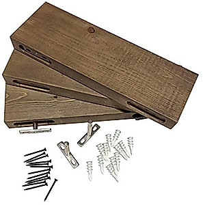 Mark One Home Goods Rustic Farmhouse 3 Tier Justified Floating Wood Shelf - Floating Wall Shelves (Set of 3), Hardware and Fasteners Included (White Oak, 16")