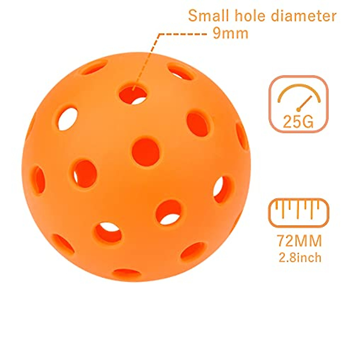 jehezkel 12 Pack Pickleball Balls, 40 Holes Pickleballs for Outdoor or Indoor, Pickle Ball Set, Durable, Hard Bounce, High Elasticity, USAPA Standard