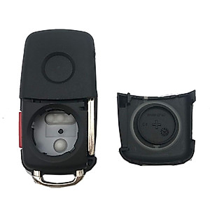 Flip Folding Car Key Fob Case Shell Fit for VW Volkswagen GTI Jetta Eos Golf Replacement Keyless Entry Remote Control Key Fob Cover Housing (1)