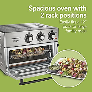 Hamilton Beach Air Fryer Countertop Toaster Oven, Includes Bake, Broil, and Toast, Fits 12” Pizza, 1800 Watts, 6 Cooking Modes, Stainless Steel