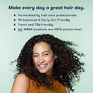 HIBAR - Curl Shampoo Bar - For Curly Hair - Define, Cleanse & Nourish - With Babassu & Pracaxi Butter & Curl Complex - Plastic-Free - Soap, Paraben & Sulfate-Free - Color Safe & Vegan - 1 Solid Bar