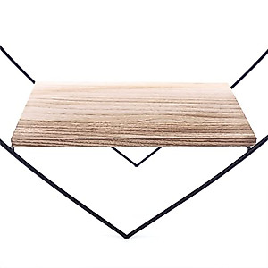 DYRABREST Heart Metal Wall Shelf 2-Tire Iron Wood Floating Shelves Storage Hanging Shelf Display Storage Organizer for Modern Bedroom Bathroom Kids Room Decoration Gifts