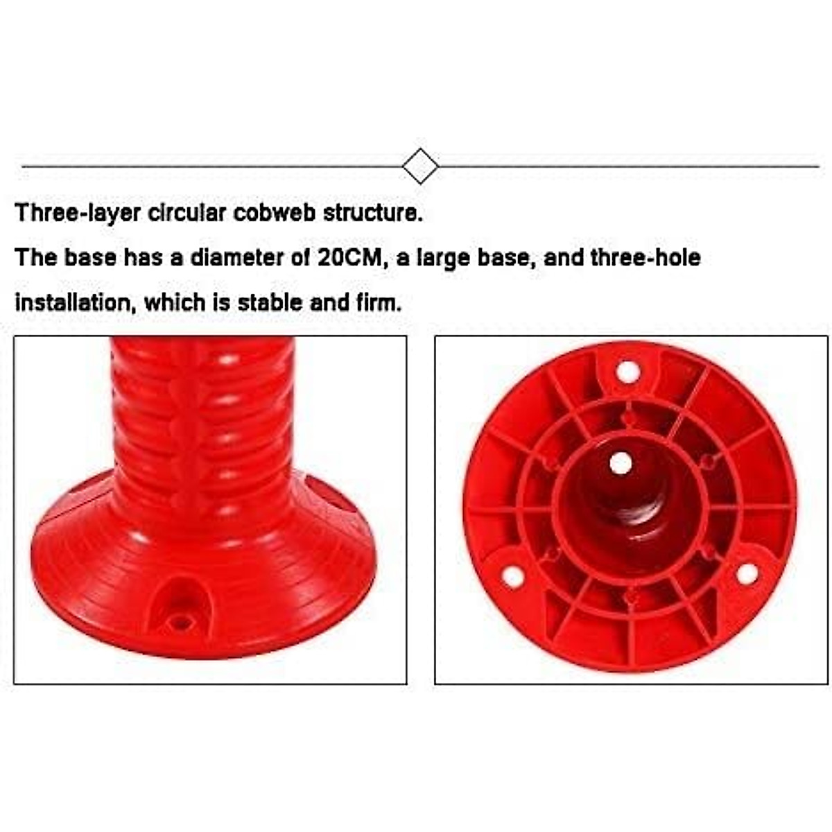 BREWIX Parking Post, Parking Barrier, for Parking Lot Plastic Parking Bollards for Traffic Cones in Lanes Without Commercial Or Private Parking Spaces Parking Bollards Parking (Size : 450x80mm)