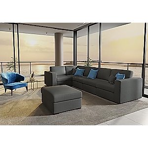 Sunrise Coast Modular Sectional Sofa Couche Convertible L Shaped Couches with Ottoman 127" Grey Large Sleeper Sofa Bed 6 Seat Sofa for Living Room