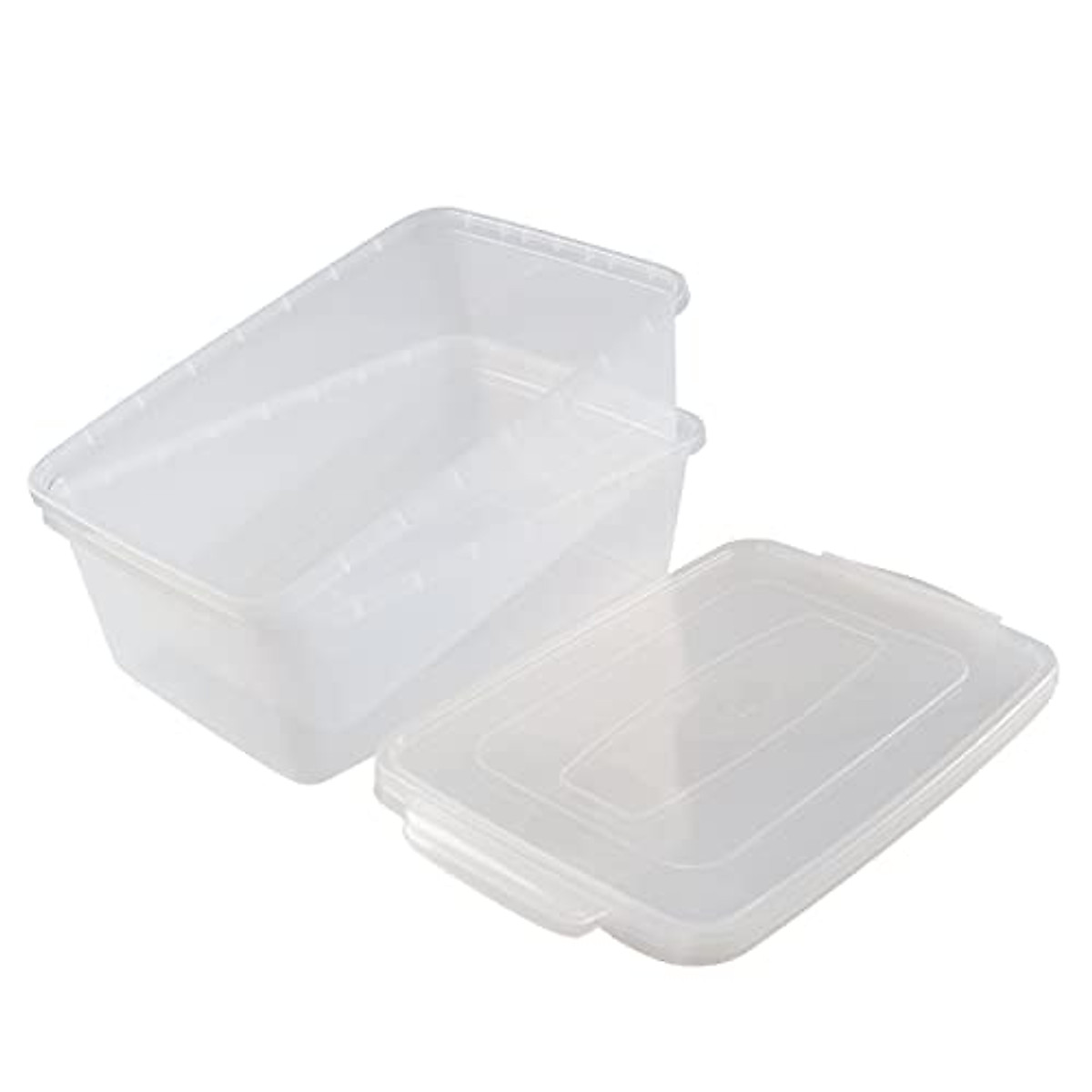 Bblina Clear Storage Bins, Plastic Latch Boxes set of 2, 16 Quarts