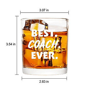 Futtumy Best Coach Ever Whiskey Glass, Coach Gifts for Men, Basketball Coach Gifts, Baseball Coach Gifts, Best Coach Gifts for Soccer Softball Volleyball, 10 Oz