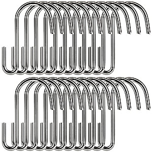 100PCS Heavy Duty S Hooks, 2.4inch Mini S Hook Stainless Steel S Shaped Hooks Pan Holders Pot Rack Hooks for Hanging Kitchen, Utensils, Clothes, Plants, Pots and Pans (Silver)