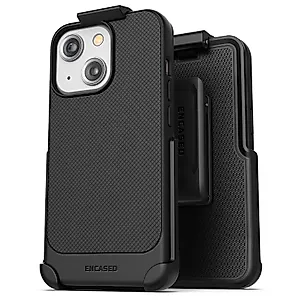 Encased Thin Armor Designed for iPhone 13 Mini Belt Clip Case, Slim Fit Phone Case with Holster (iPhone 13 Mini)