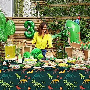 XJLANTTE 4Pcs Dinosaur Tablecloths - 51 x 86.6 Dinosaur Fossil Theme Table Cover, Rectangular Dinosaur Table Decorations for Kids Boy Baby Shower Dinosaur Birthday Party Supplies