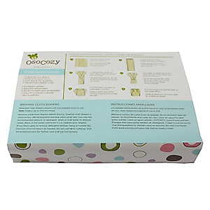 OsoCozy Prefolds Bleached Cloth Baby Diapers, Size 1 (7-15 lbs), Soft, Absorbent and Durable 100% Natural Cotton, Our Top Selling Diaper Service Quality Prefolds - (6 Pack)