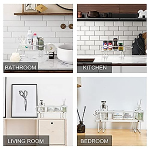 Bathroom Over Toilet Storage Organizer Shelves with Paper Holder Hooks High Capacity Easy to Assemble White