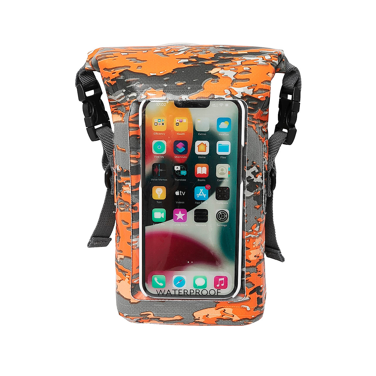 geckobrands Waterproof Phone Tote Dry Bag Waterproof Case, Ember geckoflage - Works with Samsung Galaxy, iPhone, Google