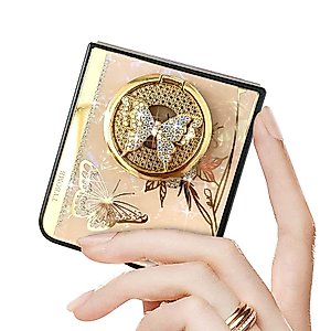 for Samsung Galaxy Z Flip 4/ Z Flip 3 Case for Women Girls with Stand,Luxury Bling Glitter Cute Butterfly Flower Soft TPU Shockproof Phone Case for Samsung Galaxy Z Flip 4/ Fip 3 Pink