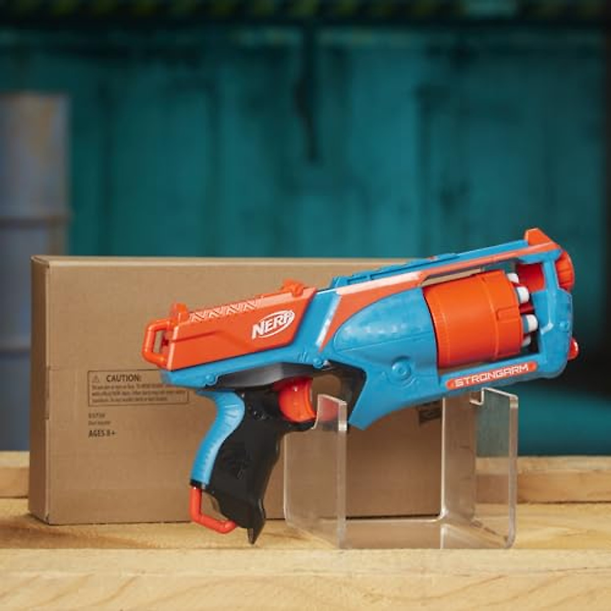 Nerf Elite Strongarm, Rotating Barrel, Slam Fire, 6 Darts, 8 Year Old Boys & Girls & Up (Amazon Exclusive)