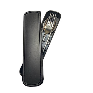 Travel Stainless Steel Utensils - Spoon Fork & Chopsticks with Box - Portable Active