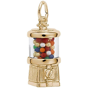 Rembrandt Charms Gumball Machine Charm, Gold Plated Silver