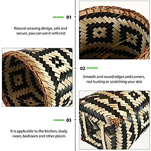 DOITOOL Bamboo Trash Can Woven Basket Decor Dirty Clothes Basket Woven Trash Can Waste Paper Basket Flower Arrangement Basket Bamboo Weaving Basket Bamboo Woven Basket Waste Paper Holder