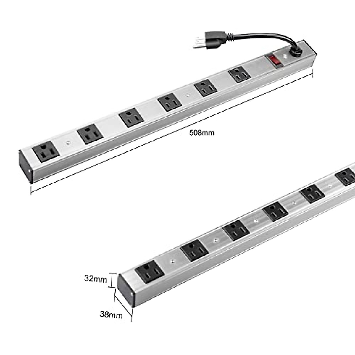ProHT 6 Outlet Aluminum Power Strip Silver (03196)