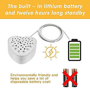 BEREST A13 White Noise Machine & Baby Sleep Soother with 15 Soothing Sounds & Projector Star Night Light, Cry Sensor, Rechargeable Lithium Battery, Portable for Baby, Toddlers, Attaches to Crib