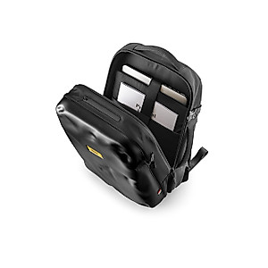 CRASH BAGGAGE Iconic Backpack | Black | 29L | Features a Rigid & Protective Dented Shell to Protect Your Items