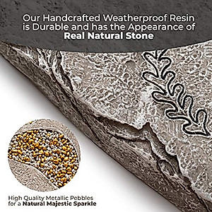 OBSI Pet Memorial Stone - Gray | Dog or Cat Garden Stone Heart Paw Print | Headstone Memory Gifts for Pet Loss