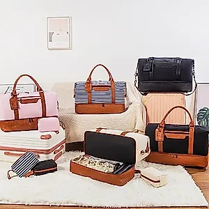 Travel Duffle Bag With Shoe Compartment for Women Weekende Bag,Large Capacity Overnight for Girls