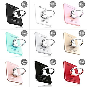 Bunker Ring Essentials BUESMI Bunker Ring Holds iPhone, iPad, iPod, Galaxy, Xperia, Smartphone, Tablet PC with One Finger, Drop Prevention, Stand Function (Mint)
