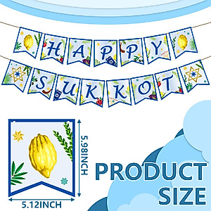 Newwiee 38 Pcs Happy Sukkot Hanging Swirls Sukkot Banners Sukkot Hanging Decorations Sukkot Glitter Foil Ceiling Swirls Streams Sukkah Decorations for Jewish Holiday