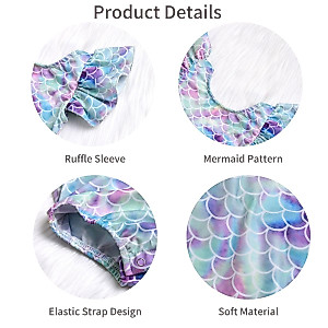 Toddler Girl Baby Ruffles Mermaid Fish Scale Swimsuit One Piece Swimwear Bathing Sunsuit (One Piece, 18-24months)