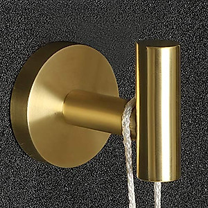 Alise Towel Hook Bathroom Single Robe Hooks Wall Mount Towel Holder Hanger Storage,SUS304 Stainless Steel Brushed Golden