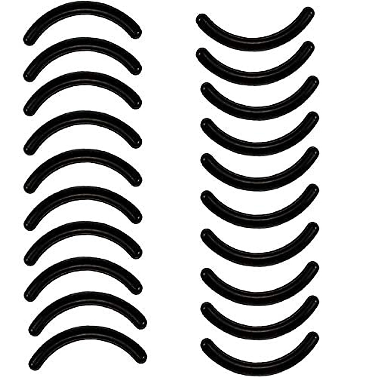 BlingKingdom 20pcs Universal Soft Silicone Eyelash Curler Replacement Pads Refill Pads for Eyelash Curler - Black