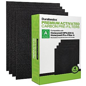 Durabasics Pre-Filters for Honeywell HPA300 Replacement Filters, Honeywell Prefilter A, Honeywell Filter A, Prefilter for Honeywell Air Purifier, Honeywell Pre Filter Replacement, HRF-AP1-4 Pack