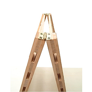 FixtureDisplays® 45.6" x 57.0" x 13" Wooden Retail Shelving Unit w/ 3 Shelves, A-Frame Design - Pine Wood 19403