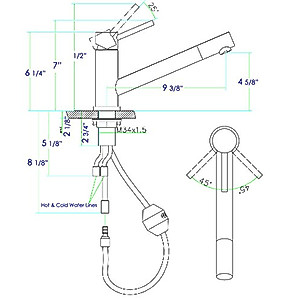 Alfi AB2025 Solid Stainless Steel Pull Out Kitchen Faucet