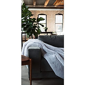 Bokser Home 50 X 70 Plush Faux Fur Throw Stone One Size