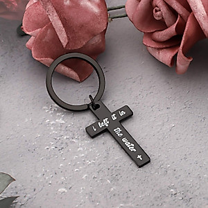 I Left it in The Water Keychain Bless Cross Keychain Baptism Gift Religious Jewelry Christian Cross Gift (KB-I Left it in The Water)